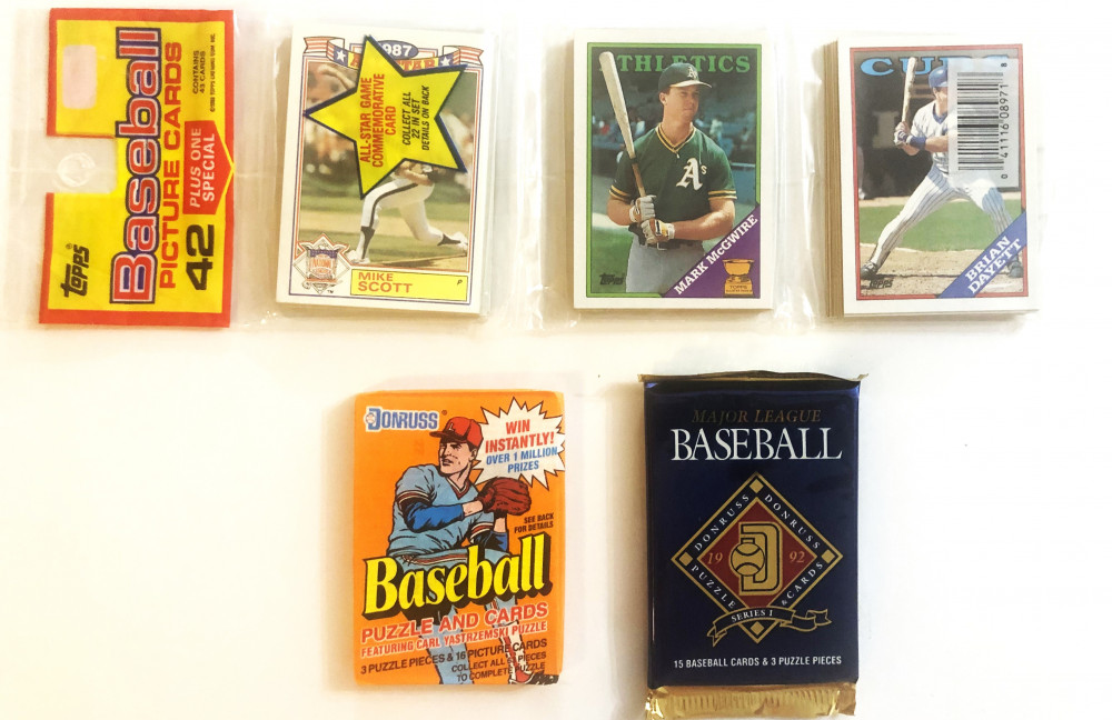1988 Topps Baseball Card Rack Pack & Two Assorted Baseball Card Packs