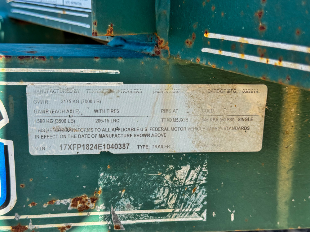 2014 Texas Bragg landscape trailer, VIN: 17XFP1824E1040387 - Swico Auctions