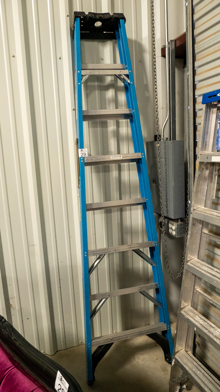 8’ Werner Fiberglass A-Frame ladder - Swico Auctions