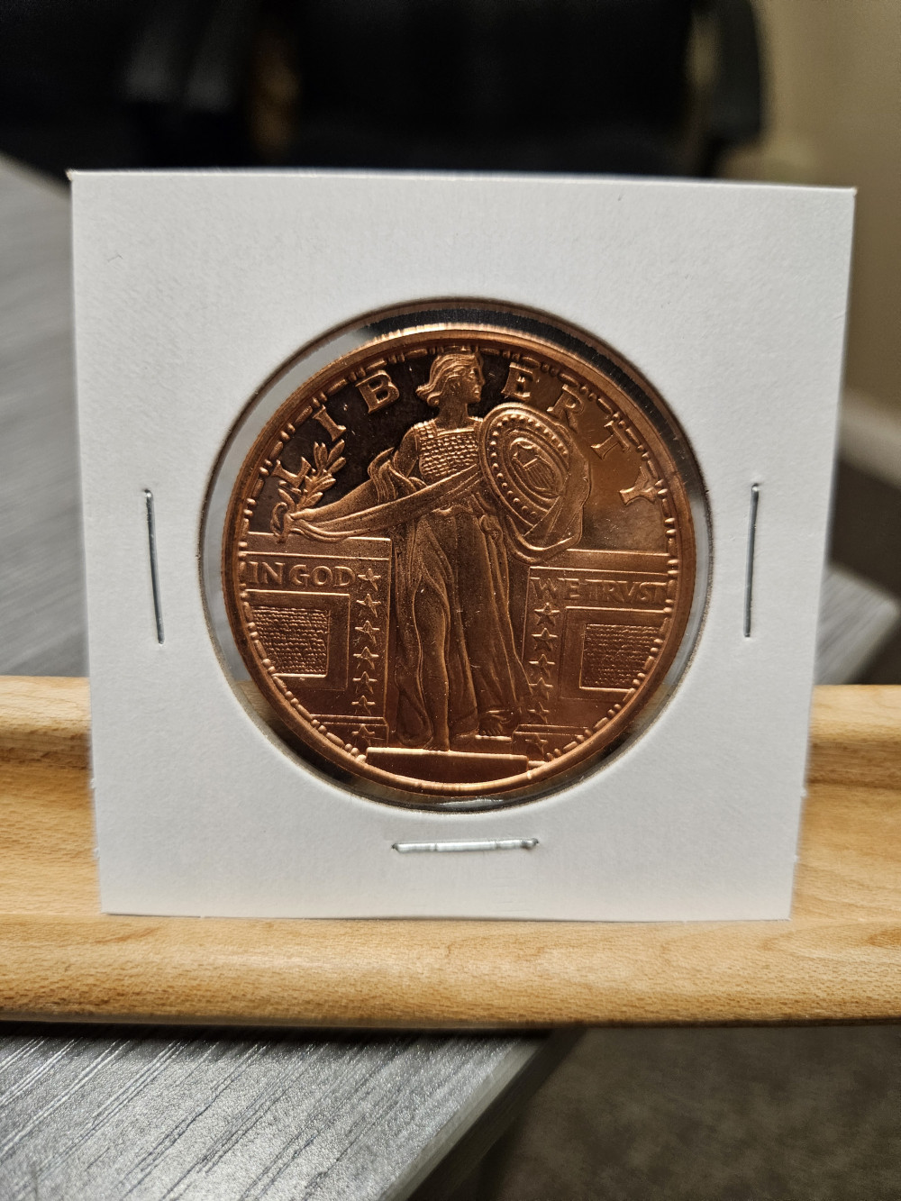 1 oz .999 Copper Round Standing Liberty - Swico Auctions