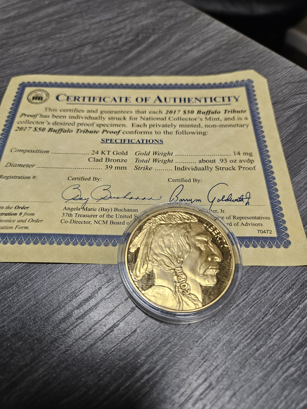 2017 $50 Buffalo Tribute Proof - Swico Auctions