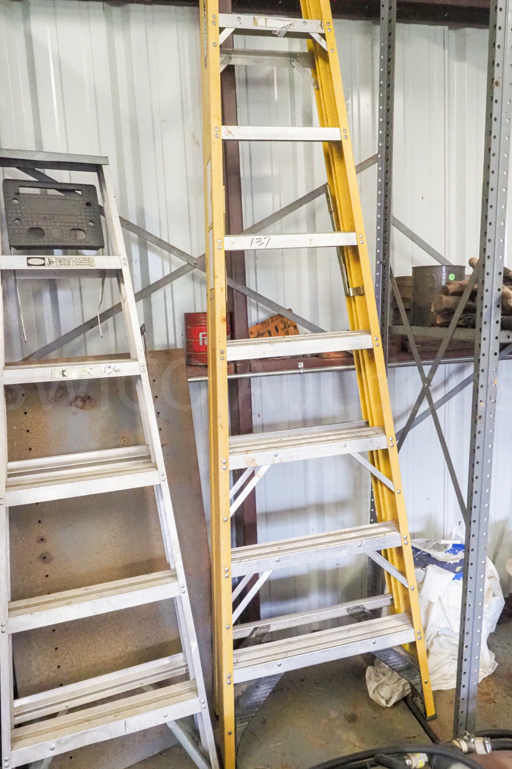 Werner 8 foot fiberglass A-frame ladder - Swico Auctions
