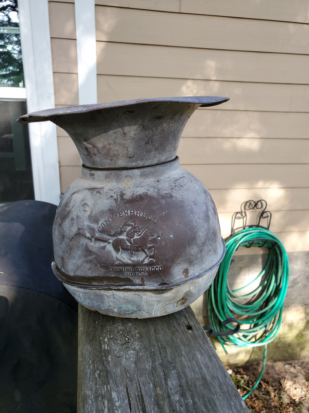 Brass "Pony Express Chewing Tobacco Spittoon - Swico Auctions