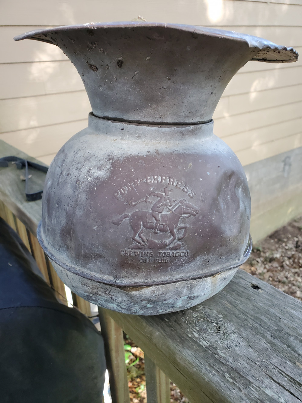 Brass "Pony Express Chewing Tobacco Spittoon - Swico Auctions